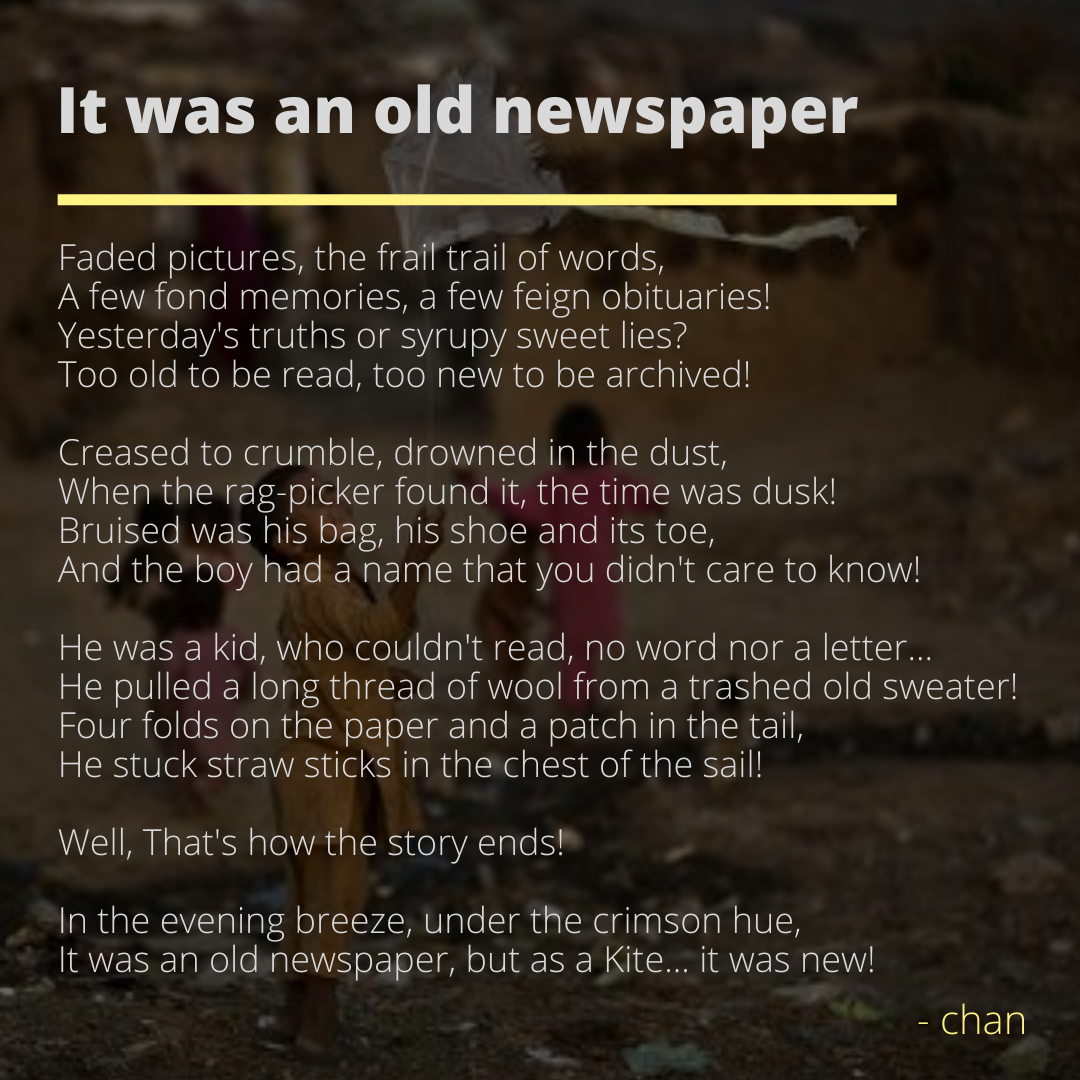 It was an old newspaper – A tiny poem! – Passionophoria